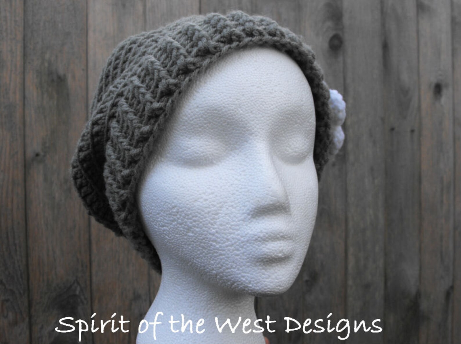 Crochet Pattern Daffodil Slouch Hat With Flower Toddler Child Teen ...