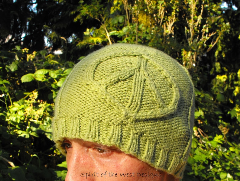 Knit Hat, Peace Sign, Knitting Pattern, Beanie, Knit Hat Pattern, Peace ...