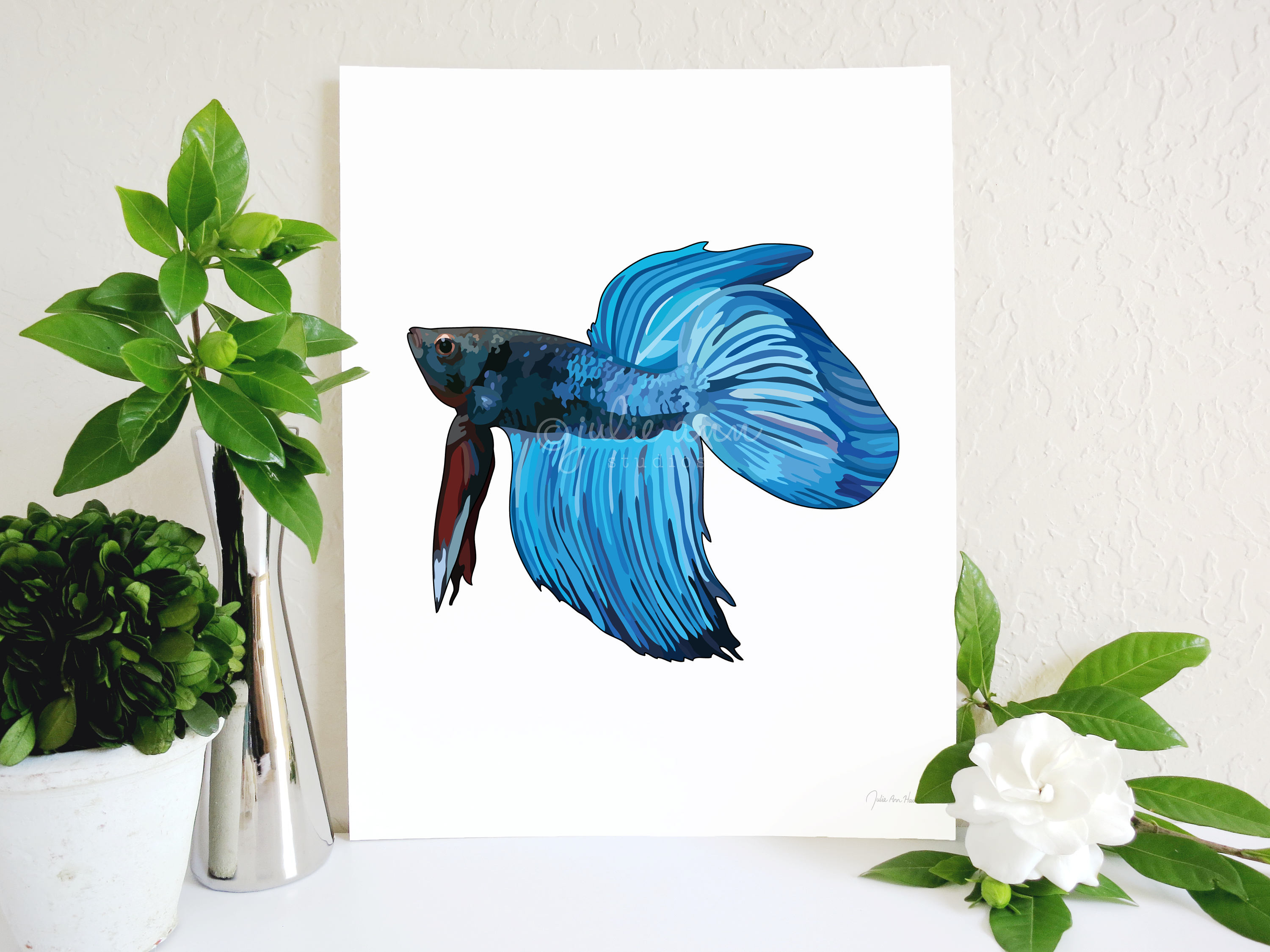 Blue Green Betta Fish