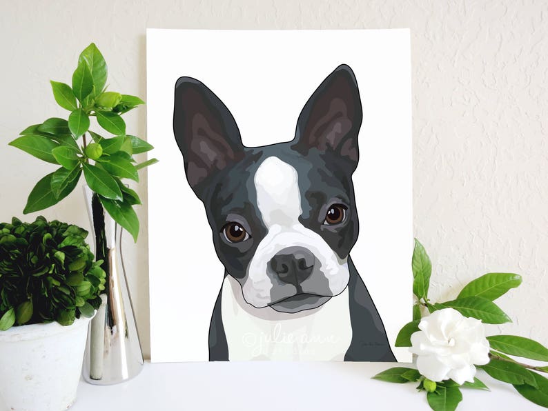 Boston Terrier Art Print Boston Terrier Painting Dog Breed | Etsy