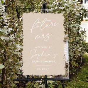 Wedding Shower Acrylic Sign, Personalized Bridal Shower Welcome Sign ...