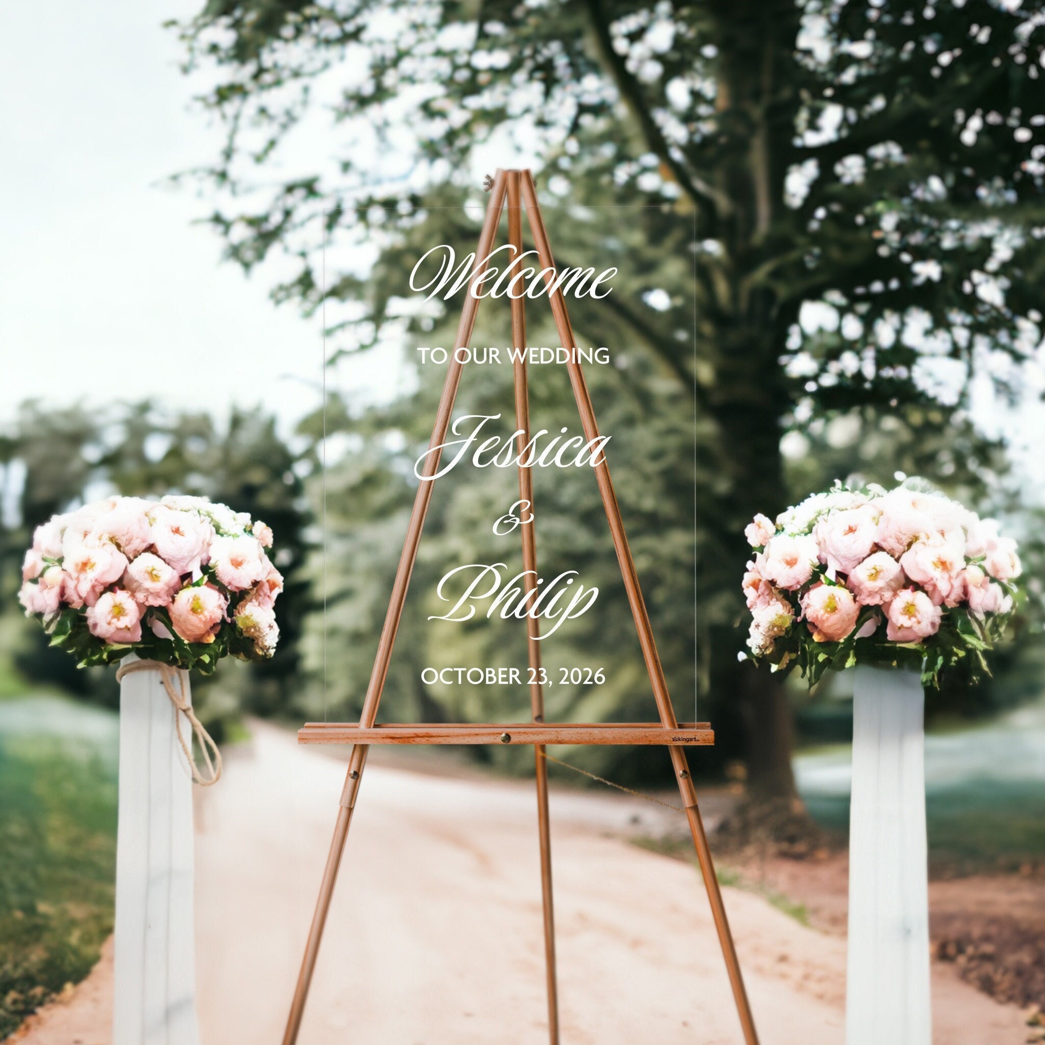 Personalized Wedding Welcome Sign, Acrylic Wedding Sign, Clear Sign for ...