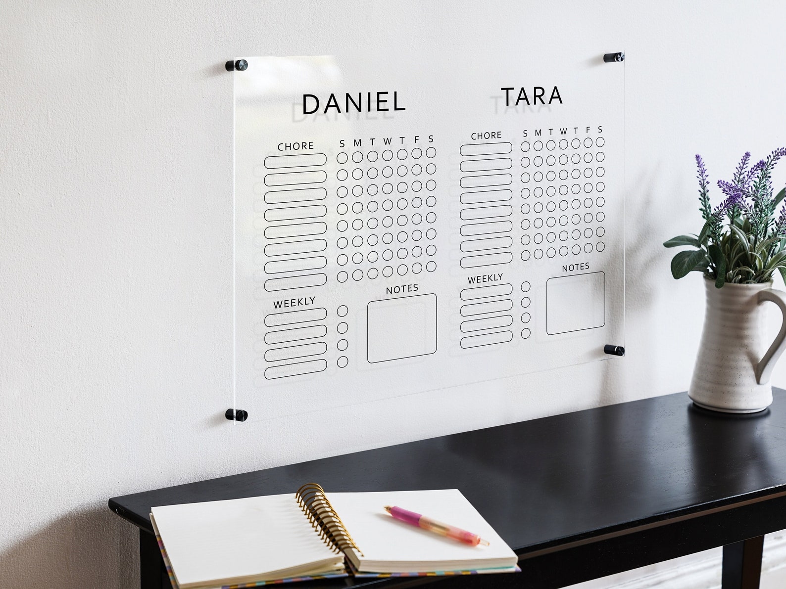 Modern Kid's Chore Chart, Acrylic Chore Chart, Personalized Chore Chart ...