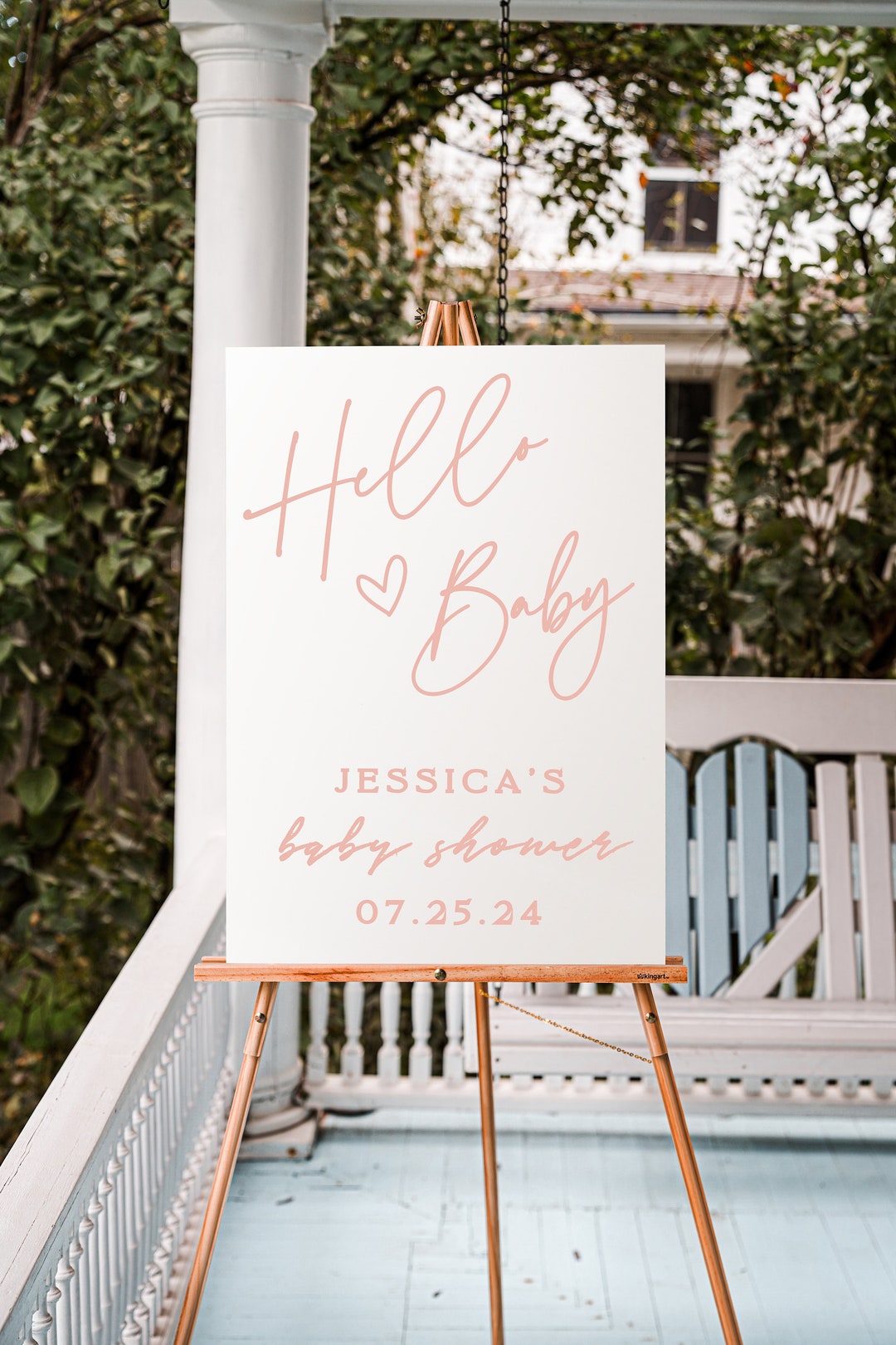 Personalized Baby Shower Sign, Hello Baby Welcome Sign, Baby Girl Baby ...