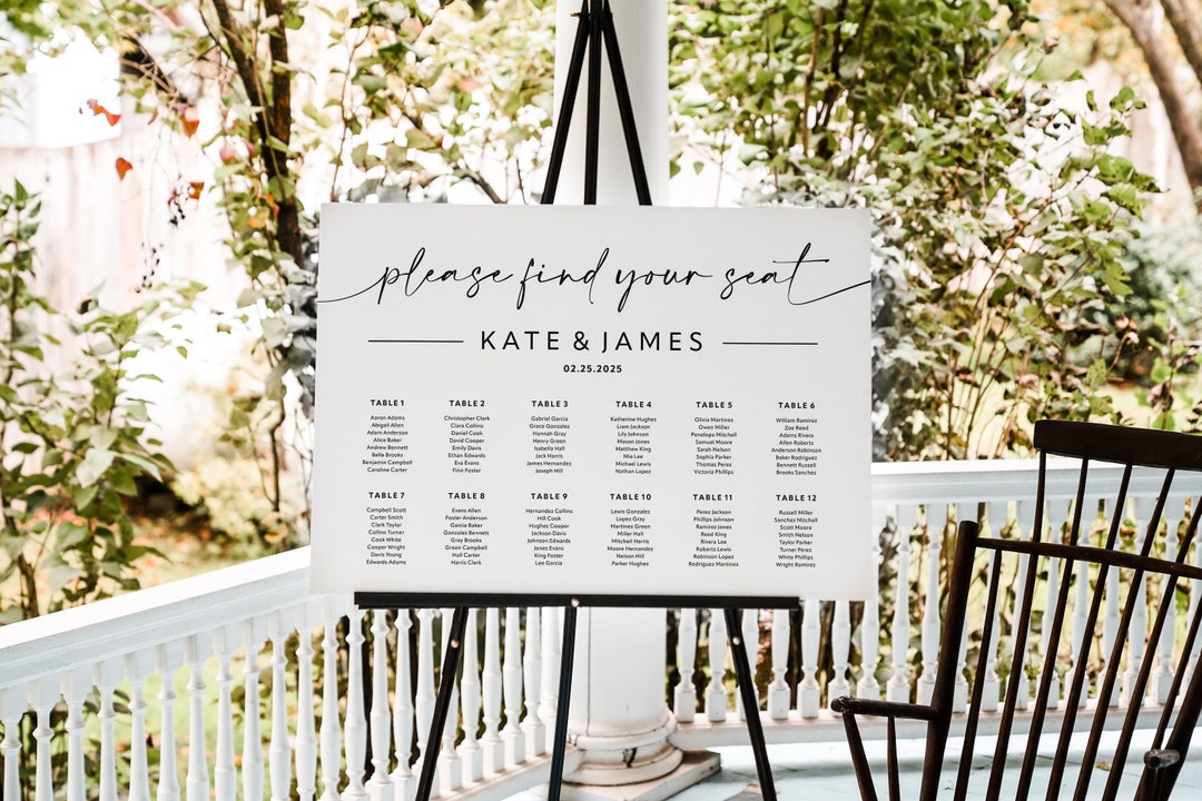 Custom Wedding Seating Chart, Please Find Your Table Wedding Sign ...