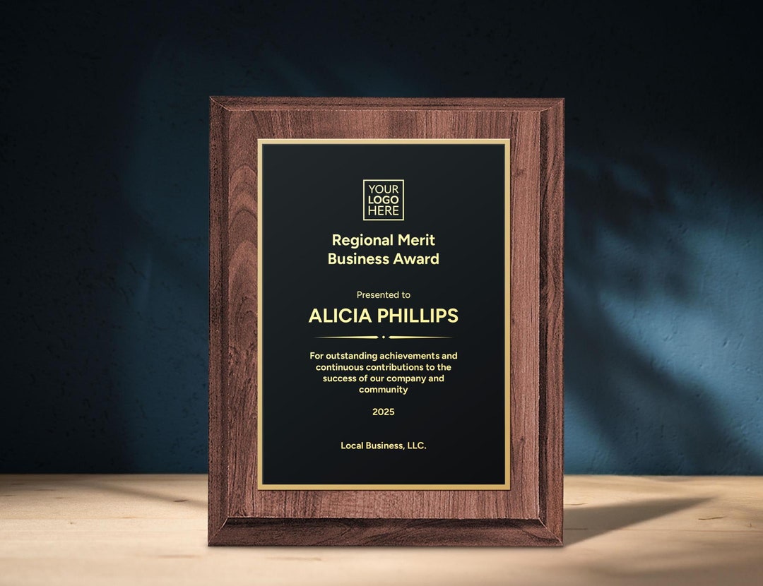 Personalized Business Award, Custom Engraved Employee Award, Wood Wall ...