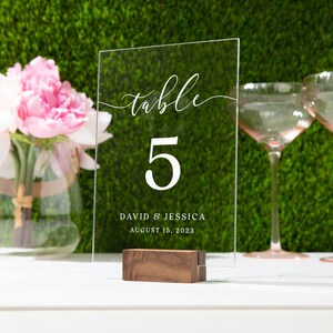 Wedding Table Number Signs, Table Numbers, Acrylic Table Number Wedding ...