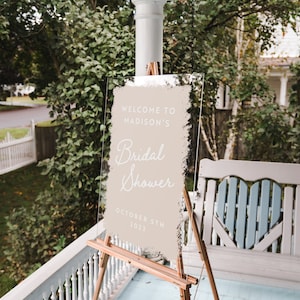 Wedding Shower Acrylic Sign, Personalized Bridal Shower Welcome Sign ...