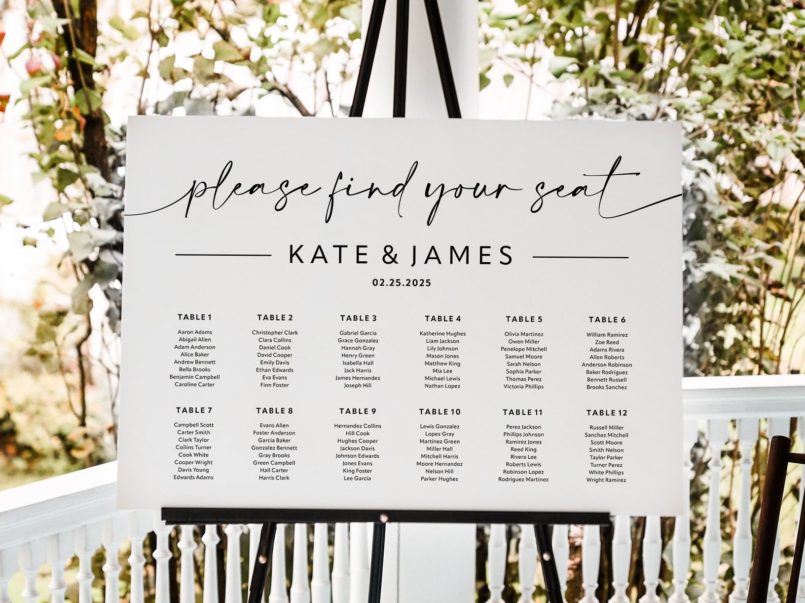 Custom Wedding Seating Chart, Please Find Your Table Wedding Sign ...