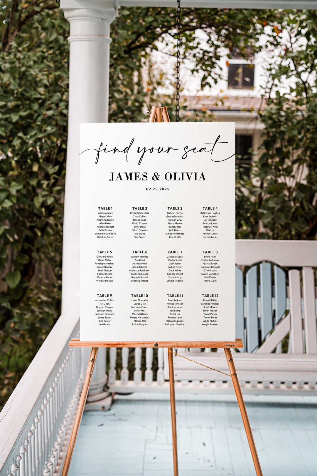 Wedding Seating Chart Sign, Custom Wedding Sign, Find Your Seat ...