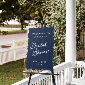 Wedding Shower Acrylic Sign, Personalized Bridal Shower Welcome Sign ...