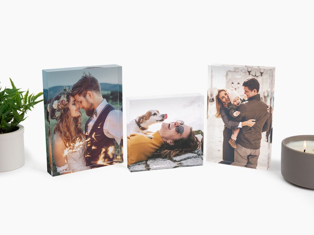 Personalized Photo Block, Photo Print Desk Frame, Custom Printed Photo ...