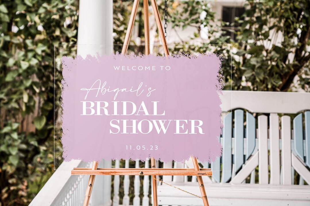 Bridal Shower Welcome Sign, Wedding Shower Acrylic Sign, Clear Bridal ...