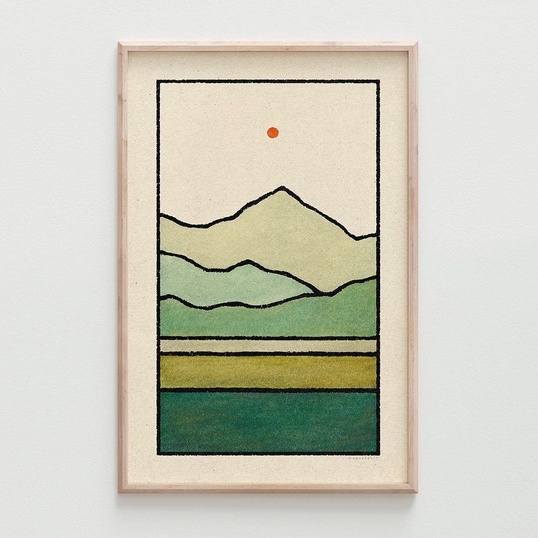 Elevate Print: Minimalist Mountain Landscape, Earth Tones Nature Wall ...