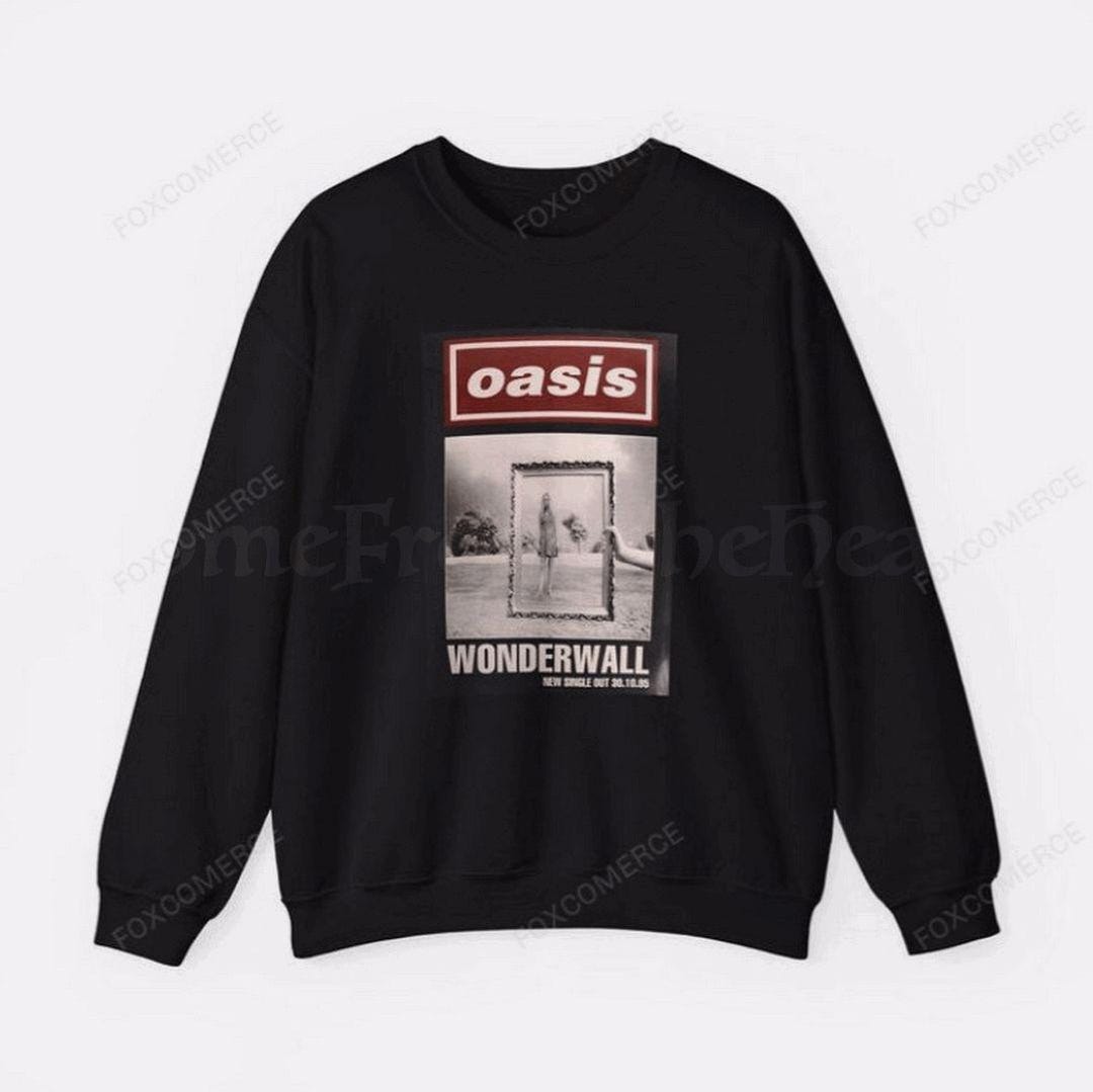 Wonderwall Oasis Sweatshirt Vintage Rock Band Crewneck Unisex - Etsy