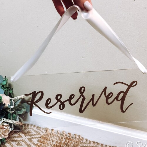 Acrylic Hanging Reserved Sign Hand Lettered Acrylic Sign - Etsy