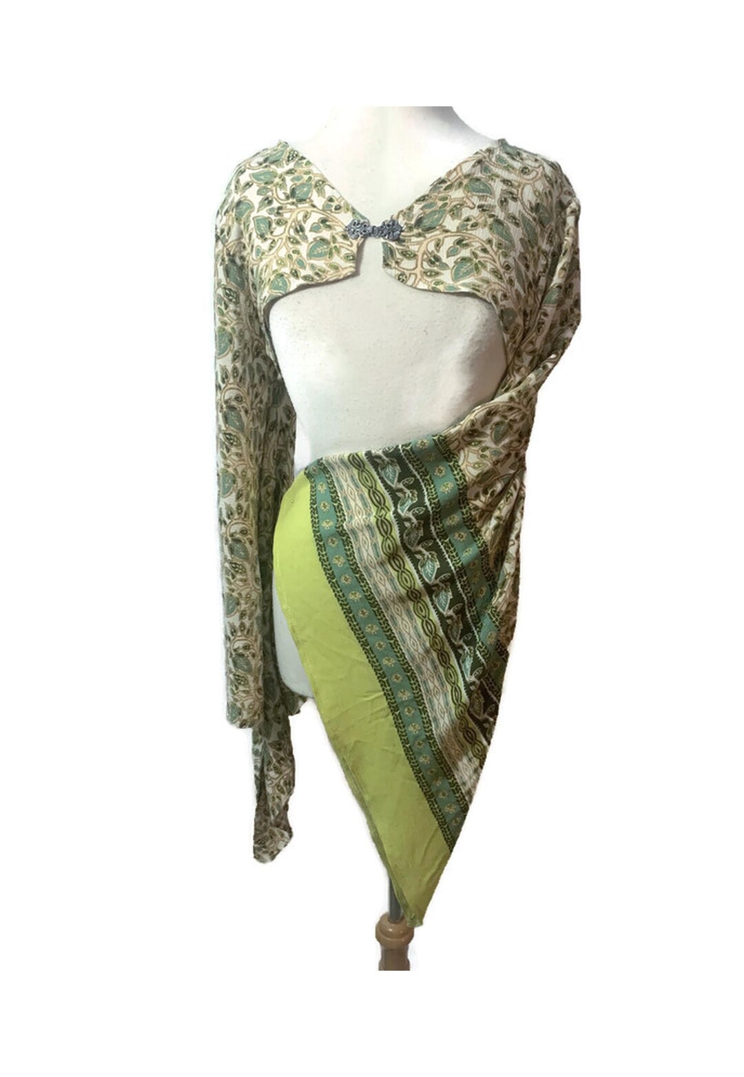 Cotton Boho Shrug Unique Hippie Bolero Wide Long Flared Bell Sleeves ...