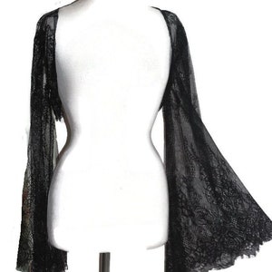 Black Goth Shrug Gothic Bolero Whimsigoth Gothic Eyelash Lace Flared ...