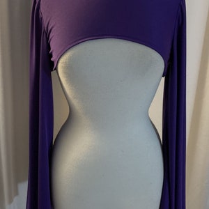 Goth Bat Shrug Purple Black Gothic Whimsigoth Long Flared Bell Sleeves ...