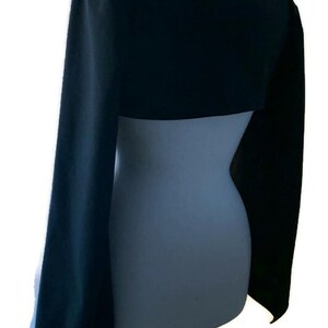 Goth Shrug Bat Flared Bell Sleeves Whimsigoth Black Stretch Bolero ...