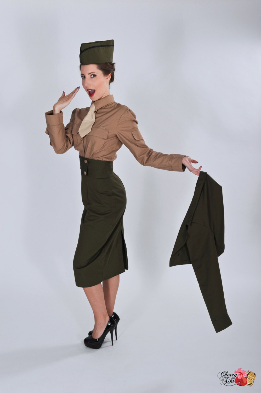 Pinup Military Pin up Army Outfit Steampunk Skirt Cropped - Etsy Ireland Pinup Military Pin up Army Outfit Steampunk Skirt Cropped - Etsy Ireland
