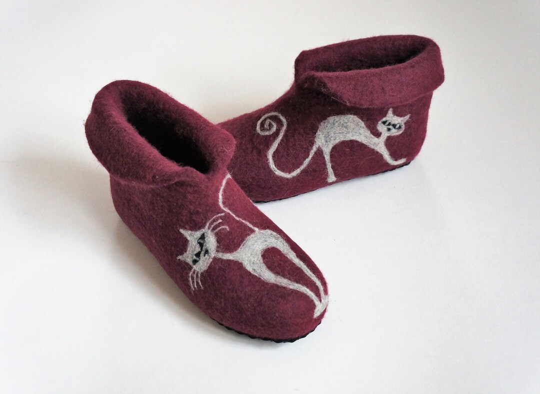 In Stock/size 39 EU. Winter Boots From Natural Wool With Leather Soles ...