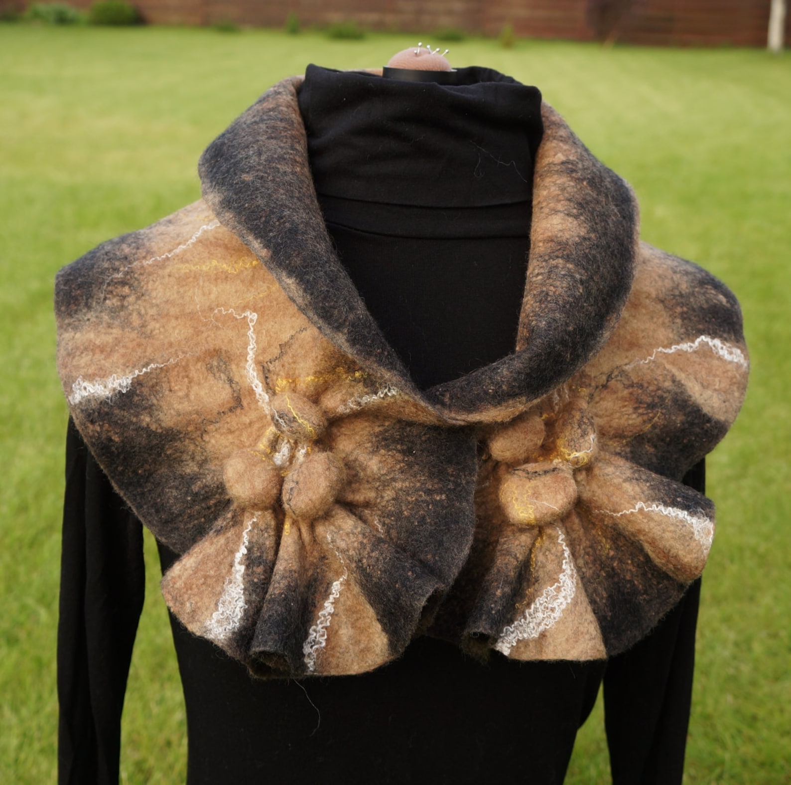 Women Collar/felted Shawl/felted Scarves/wool Scarf/shawl for - Etsy