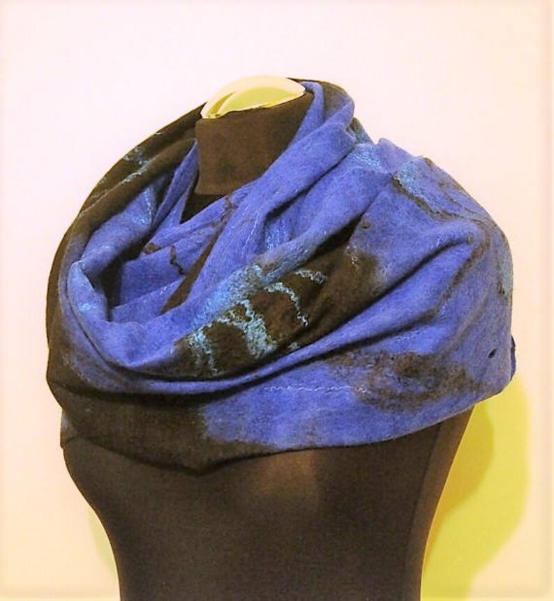 Handmade Scarf From Merino Wool, Felt Infinity Scarf for Women, Soft ...