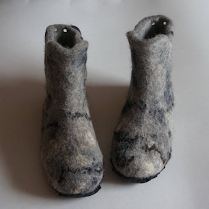 Winter Boots From Natural Wool With Leather Soles / Handmade Eco ...