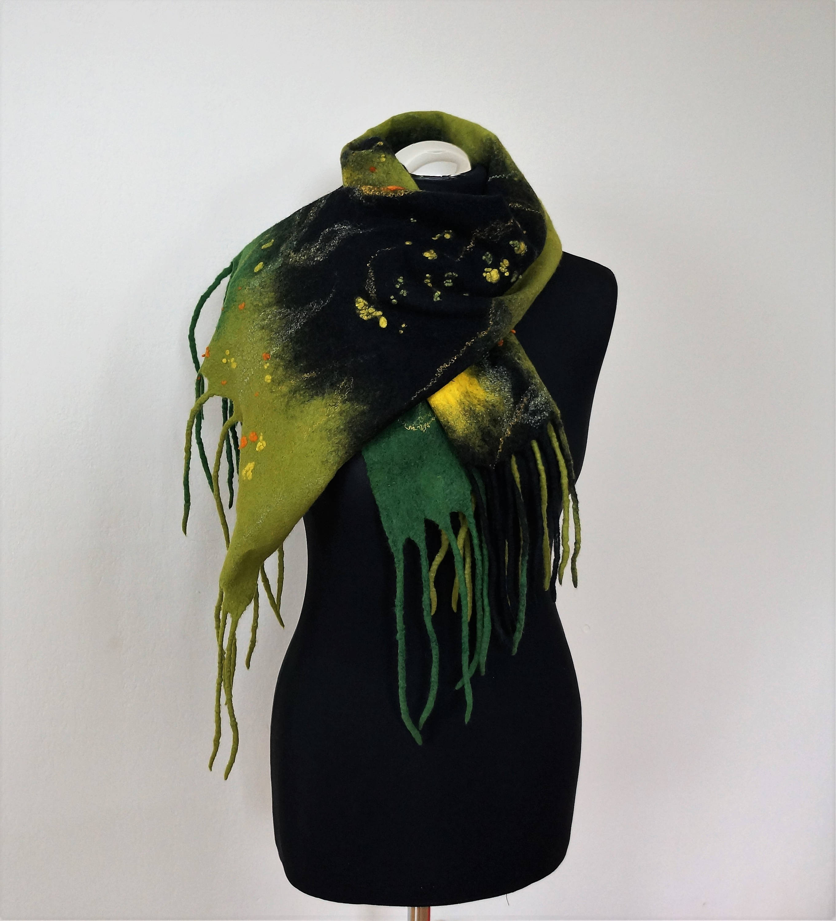 Merino Wool Felt Scarf/scarf for Women/handmade Felt Shawl/gift for Her ...