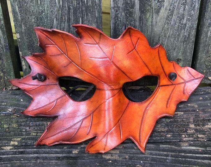 Leather Oak Leaf Mask - Etsy