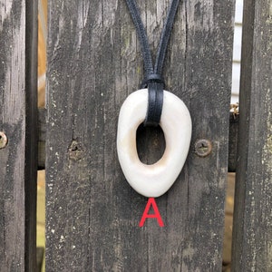 Hand Carved Bone Pendant, With Adjustable Leather Necklace - Etsy