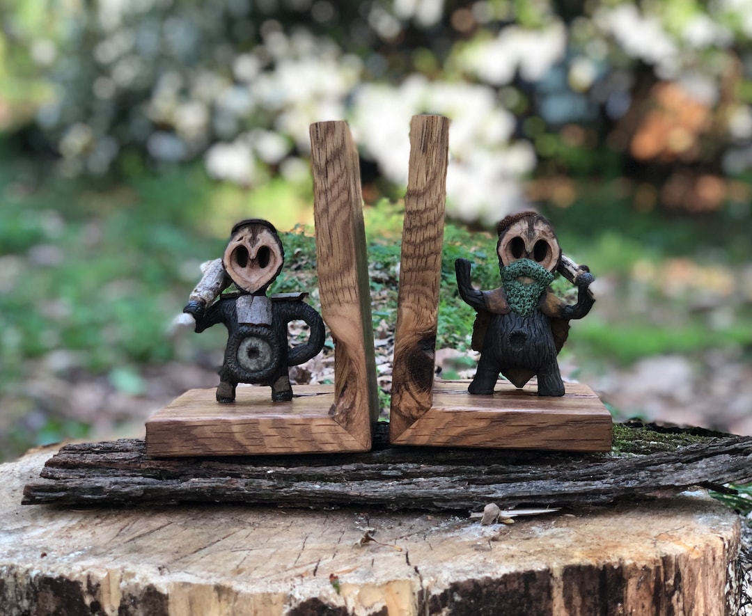 Forest Spirit Rustic Wood Fantasy Bookends - Etsy
