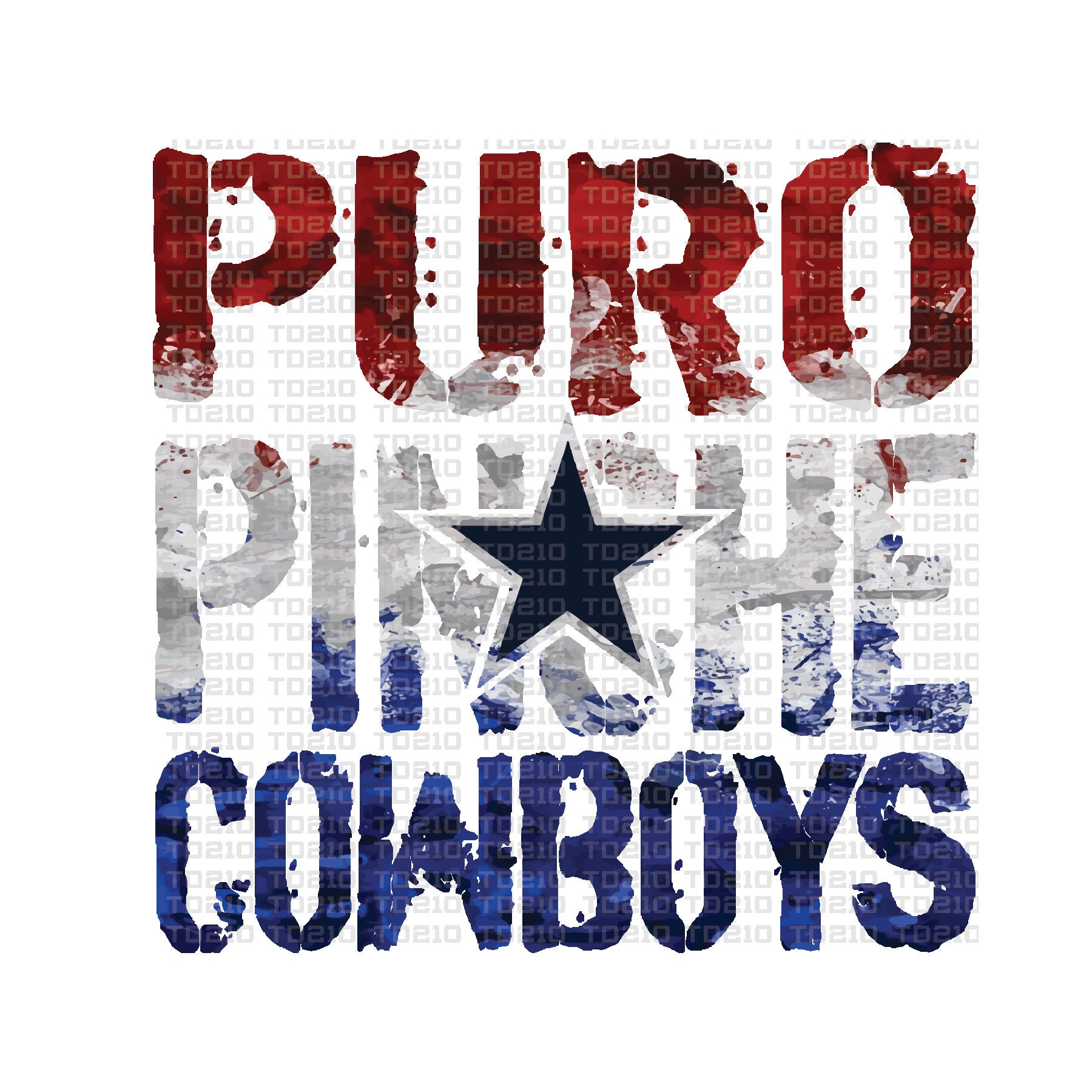 Puro Pinche Cowboys Red White Blue - Etsy