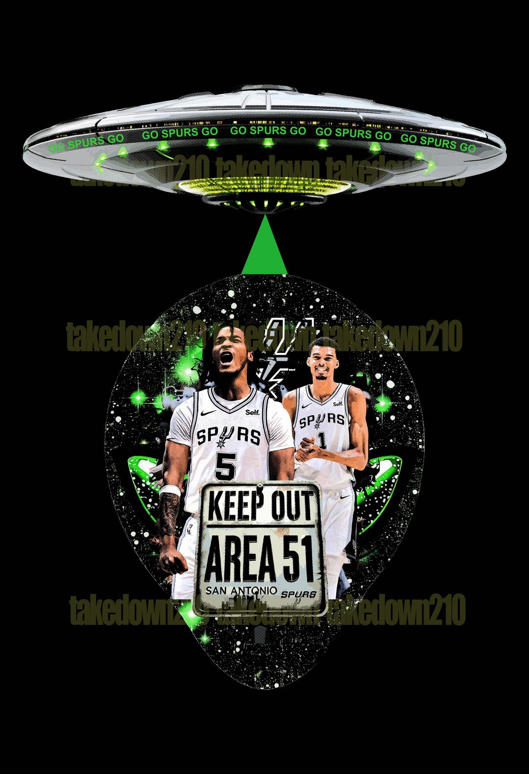 Area 51 San Antonio Wemby Castle Halftone - Etsy