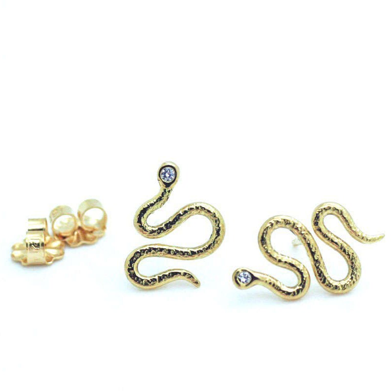 Gold Snake Earrings - Etsy