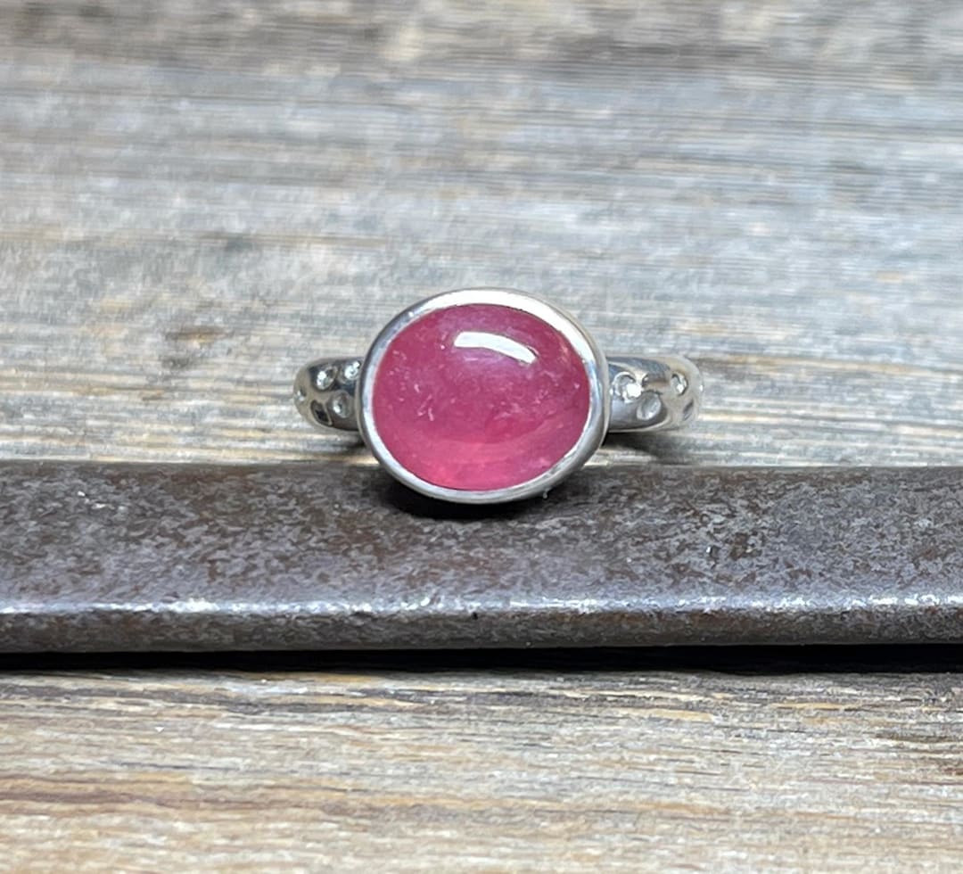 Ruby Ring, Handmade Ruby Bezel Set Ring in Sterling Silver, Natural ...