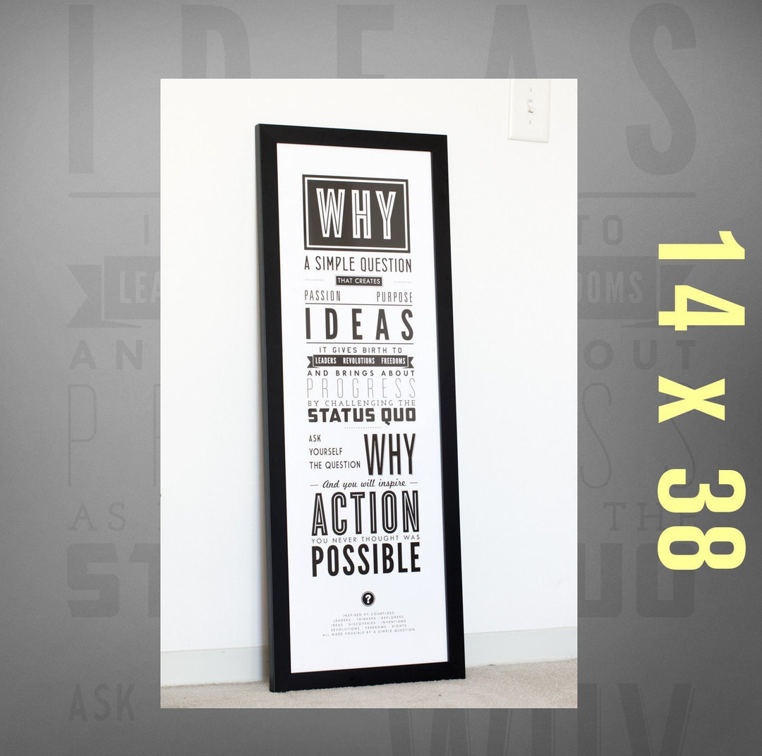 Ask Why: FRAMED Inspirational Quote Print Poster. Motivational Wall ...