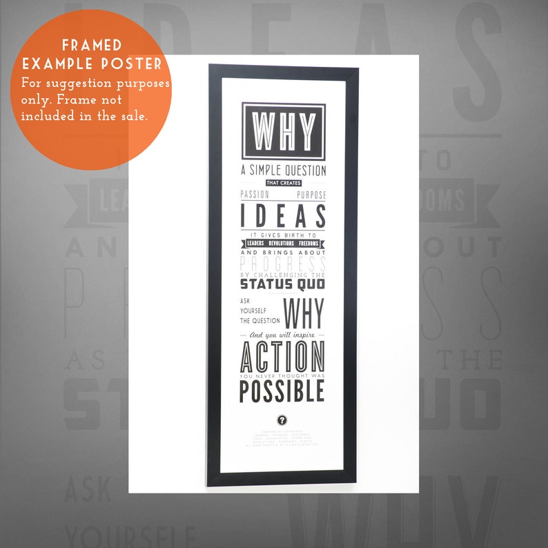 Ask Why: Inspirational Quote Print Poster. Motivational Wall Decor for ...