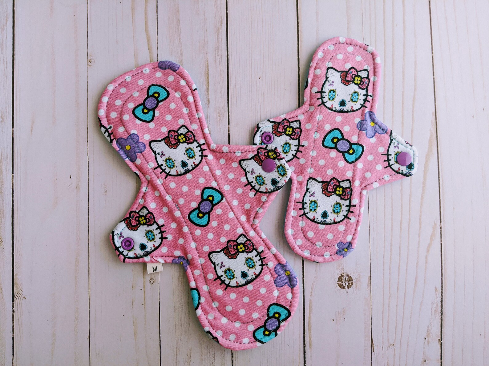 Sugar Skull Kitty/blue Reusable Menstrual Pad, Moderate and Liner ...