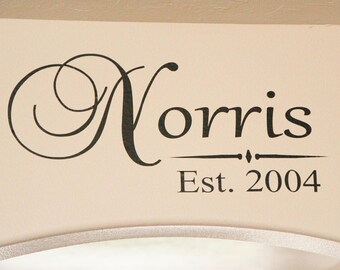 Custom Family Last Name Vinyl Decal Wall Art Decals Home - Etsy