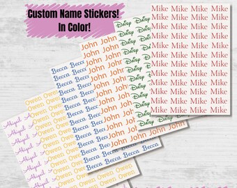 Custom Name Stickers Planner and Journal Sticker Set Handwritten Script ...