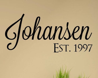 Custom Family Last Name Vinyl Decal Wall Art Decals Home - Etsy