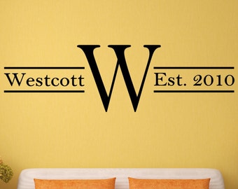 Custom Family Last Name Vinyl Decal Wall Art Decals Home - Etsy