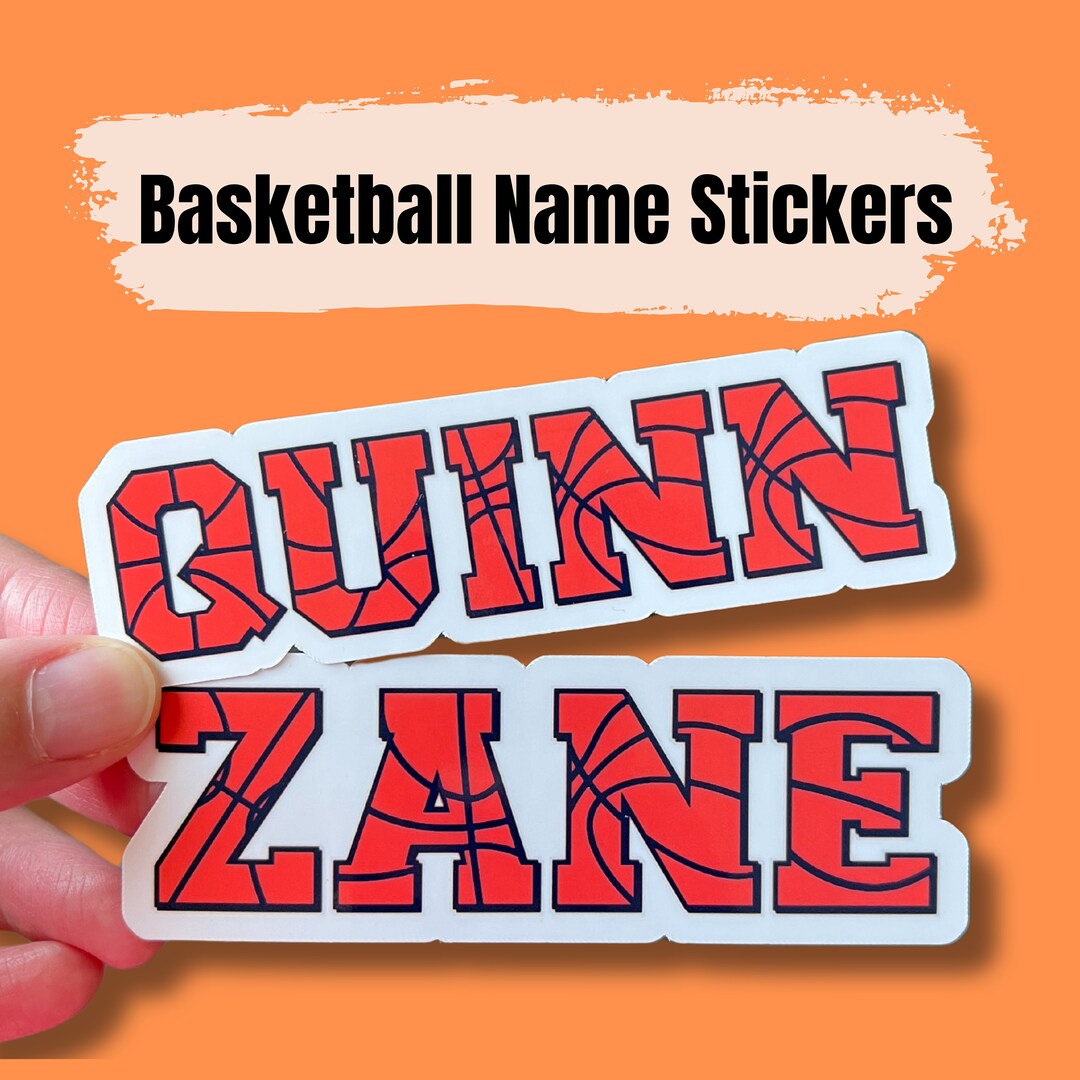 Basketball Name Sticker, Water Resistant Vinyl Sticker, Gift for ...