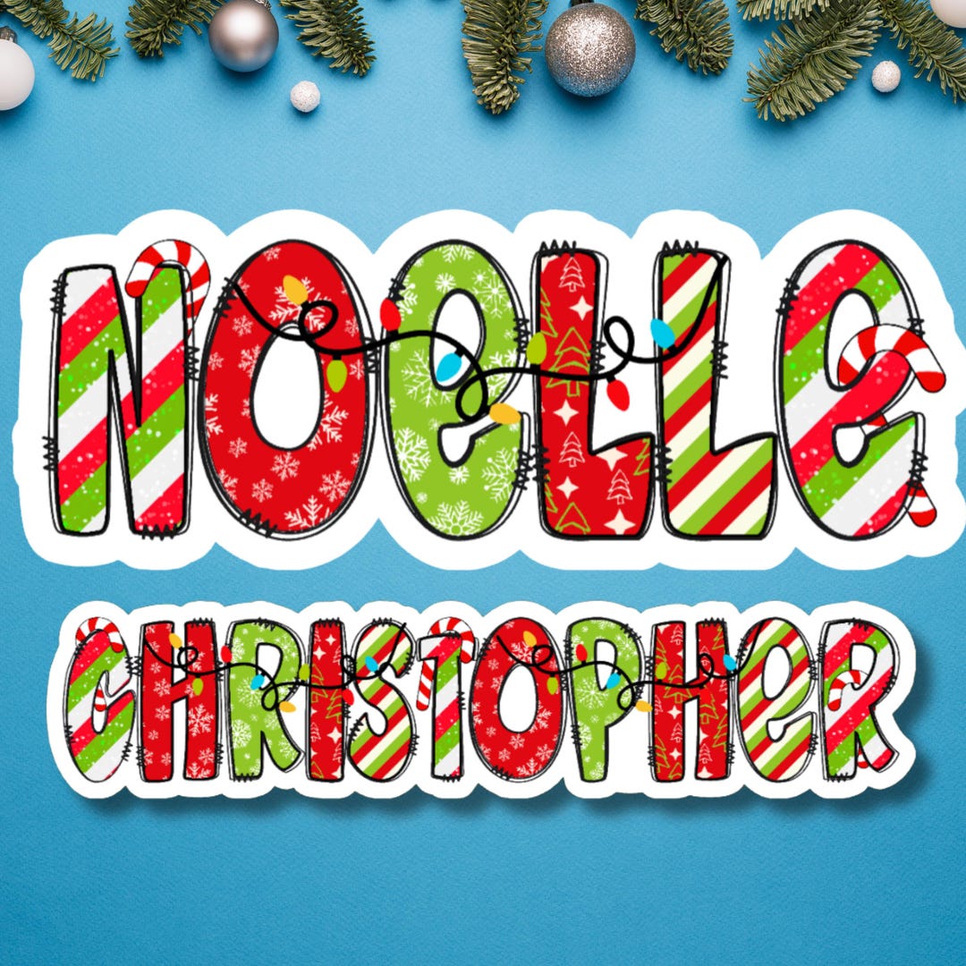 Christmas Personalized Name Sticker, Custom Holiday Decal - Gifts ...