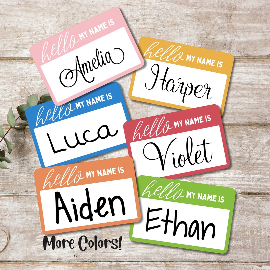 Custom Hello My Name is Stickers: Personalized Colorful Name Tags ...