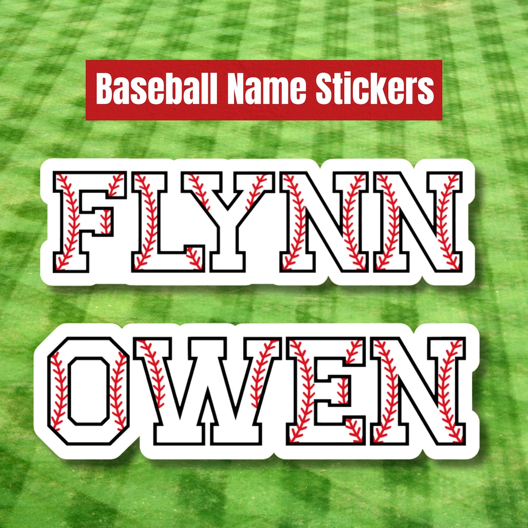 Personalized Baseball Name Sticker - Custom Player Helmet, Water Bottle ...
