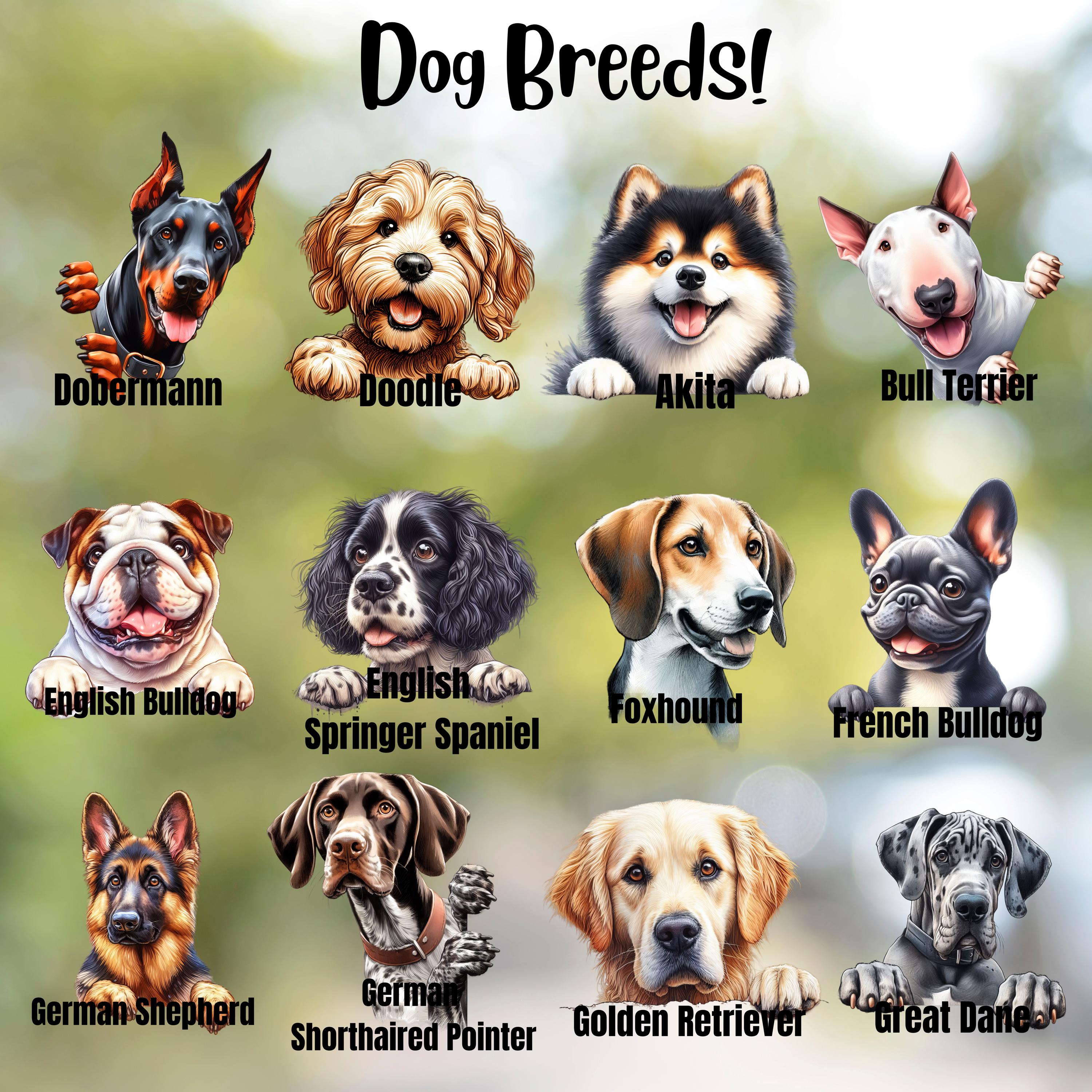Personalized Dog Breed Sticker, Custom Name Decal - Food Bowls, Storage ...