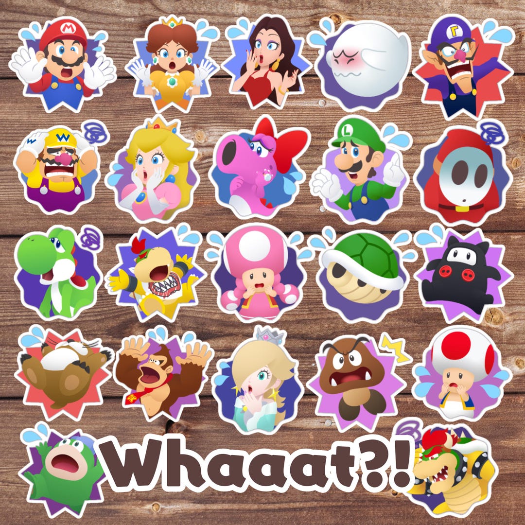 Super Mario Party Jamboree Whaaat?! What Set of 22 Stickers, Super ...